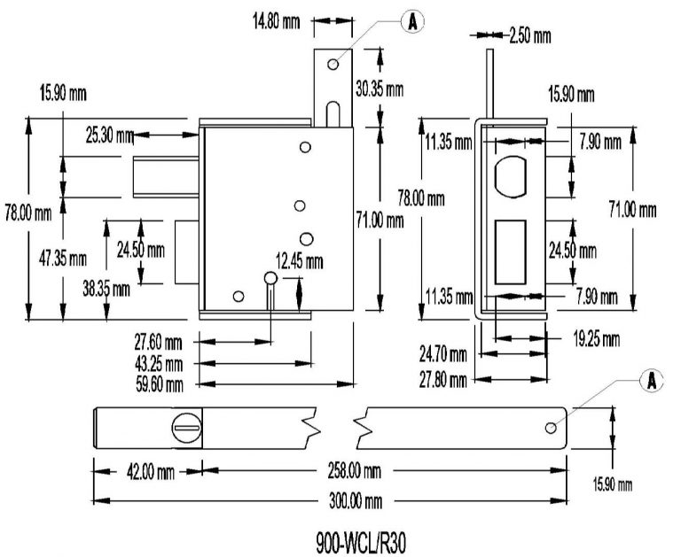 Standard ‘Weld-On’ Cabinet Lock Option – K.J. Ross Security Locks
